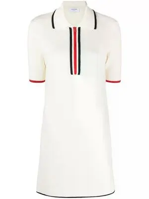 Thom Browne Rwb-stripe Virgin Wool Dress - Neutrals