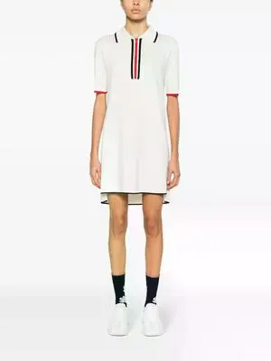 Thom Browne Rwb-stripe Virgin Wool Dress - Neutrals