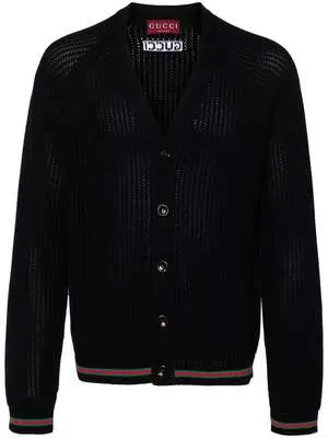 Gucci Web-stripe Trim Cardigan