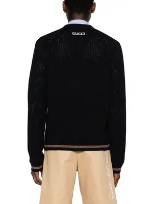Gucci Web-stripe Trim Cardigan