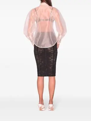 FLEUR DU MAL Silk Organza Shirt - White