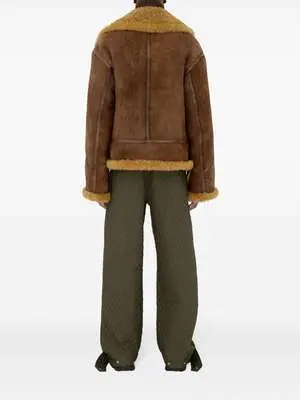Burberry Shearling-trim Leather Jacket - Brown