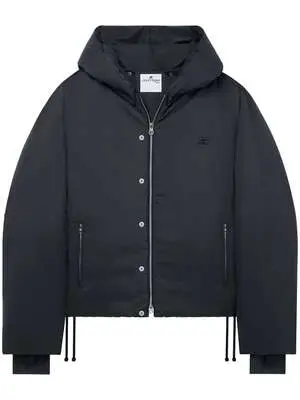 COURREGES Logo-appliqué Hooded Puffer Jacket