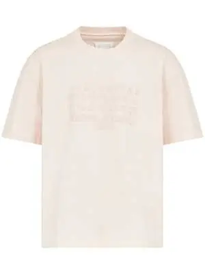 MAISON MARGIELA Logo-embroidered Cotton T-shirt Pink