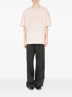 MAISON MARGIELA Logo-embroidered Cotton T-shirt - Pink