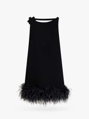 Valentino Garavani Feather Trimmed Mini Dress