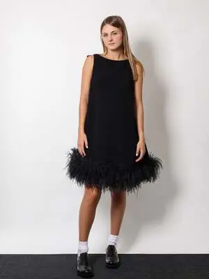 Valentino Garavani Feather Trimmed Mini Dress