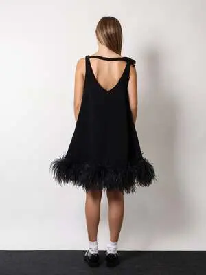 Valentino Garavani Feather Trimmed Mini Dress