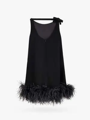 Valentino Garavani Feather Trimmed Mini Dress