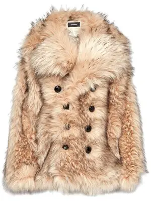 Dsquared2 Double-breasted Faux Fur Coat - Neutrals