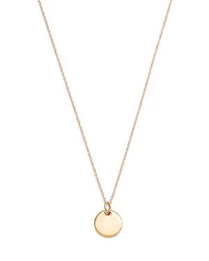BLOOMINGDALE'S Bloomingdale's Fine Collection 14K Yellow Gold Mini Round Tag Pendant Necklace