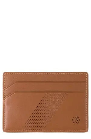 Johnston & Murphy Richmond Weekend Perforated Leather Card Case - Tan