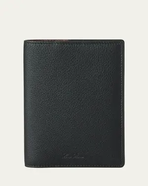 Loro Piana Leather Passport Cover - Black