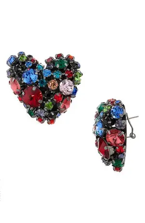 AREA Crystal Heart Earrings