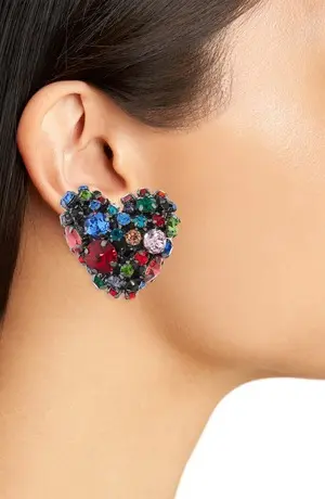 AREA Crystal Heart Earrings