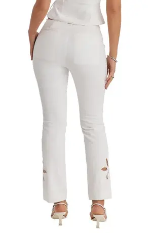 MISTRESS ROCKS Floral Cutout Lace-up Pants