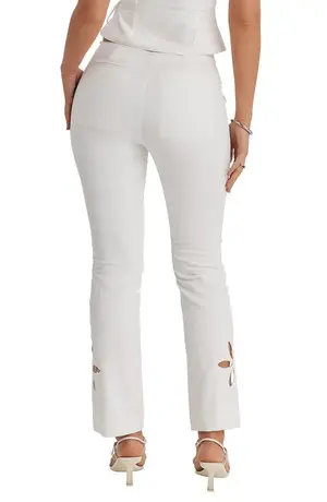 MISTRESS ROCKS Floral Cutout Lace-up Pants