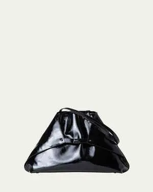 Akris Ai Medium Lacquered Leather Tote Bag - Black