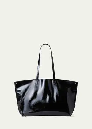 Akris Ai Medium Lacquered Leather Tote Bag - Black
