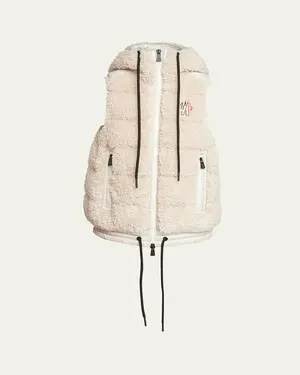 Moncler Teddy Fleece Puffer Vest - Beige