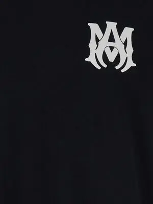 Amiri Relaxed Fit Drop Shoulder Cotton T-shirt With Logo - Black