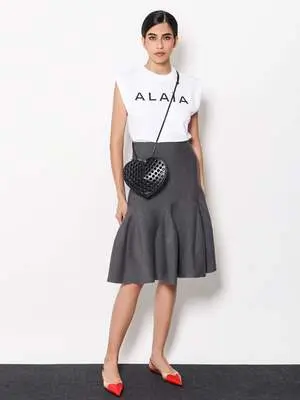 Alaïa Flared Virgin Wool Blend Skirt