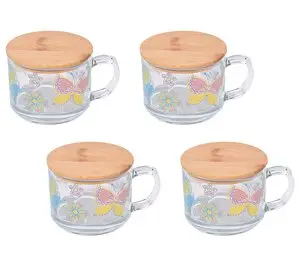 TEMP-TATIONS Seasonal Set Of 16-oz Glass Lidded Mugs - One-color