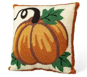 GLITZHOME 14h Fall Hooked Pillow - One-color