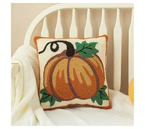 GLITZHOME 14h Fall Hooked Pillow