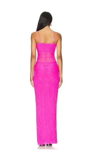AFRM Crystal Embellished Mesh Dress