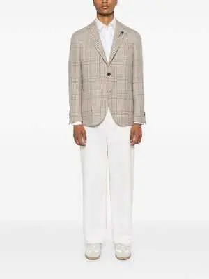 LARDINI Single-breasted Checked Blazer