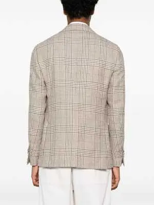 LARDINI Single-breasted Checked Blazer