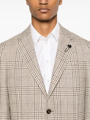 LARDINI Single-breasted Checked Blazer
