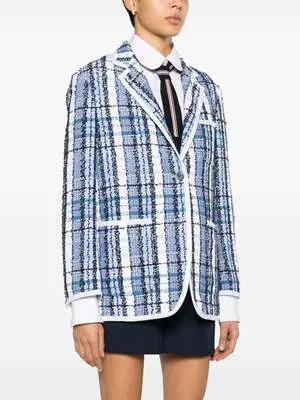 Thom Browne Tartan-checked Bouclé Blazer