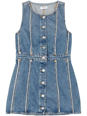 RE/DONE Sleeveless Denim Minidress With Frayed Detailing