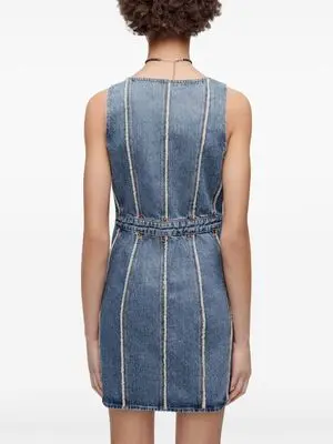 RE/DONE Sleeveless Denim Minidress With Frayed Detailing