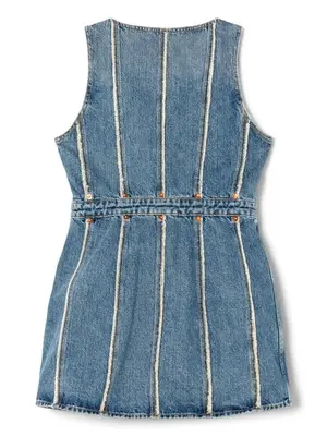 RE/DONE Sleeveless Denim Minidress With Frayed Detailing