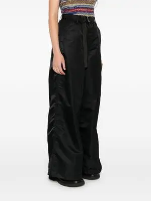 Sacai Belted Wide-leg Trousers - Black