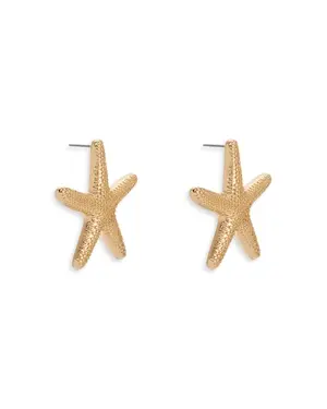 Ettika Statement Starfish Stud Earrings - Gold