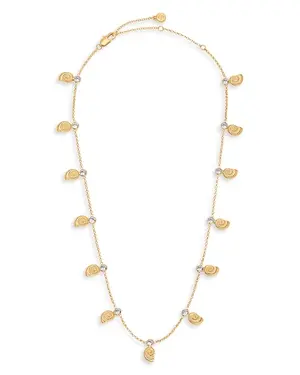 Ettika Swirled Shell Dangle Charm Necklace - Gold