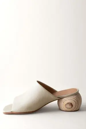 HUMA BLANCO Milla Leather Slide Sandal - Bone