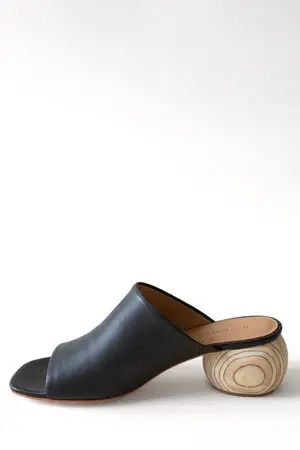 HUMA BLANCO Milla Leather Slide Sandal - Coal