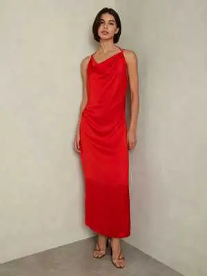 REISS Lilah Satin Maxi Dress