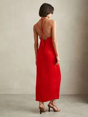 REISS Lilah Satin Maxi Dress