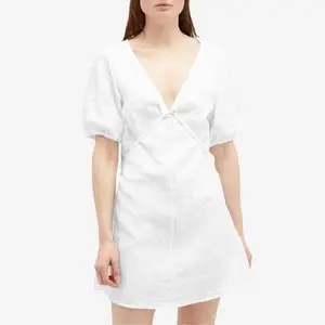 DEIJI STUDIOS Tie Seamed Linen Mini Dress