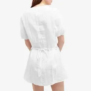 DEIJI STUDIOS Tie Seamed Linen Mini Dress