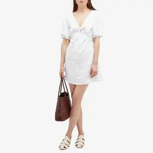 DEIJI STUDIOS Tie Seamed Linen Mini Dress
