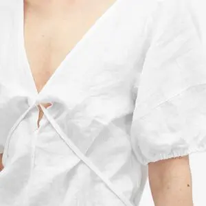 DEIJI STUDIOS Tie Seamed Linen Mini Dress