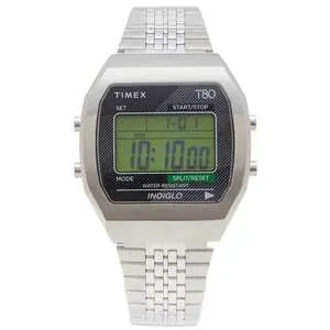 Timex® T80 Digital 36mm Watch - Silver | Editorialist
