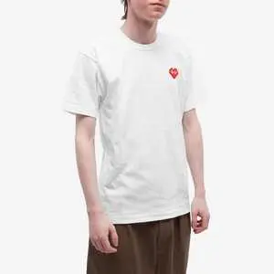 Play Comme Des Garcon Invader Heart T-shirt - White